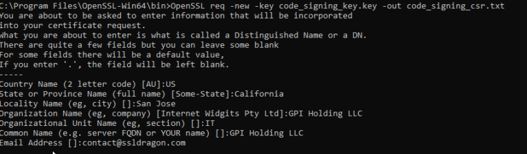 How to Generate a CSR for Code Signing Certificates with OpenSSL